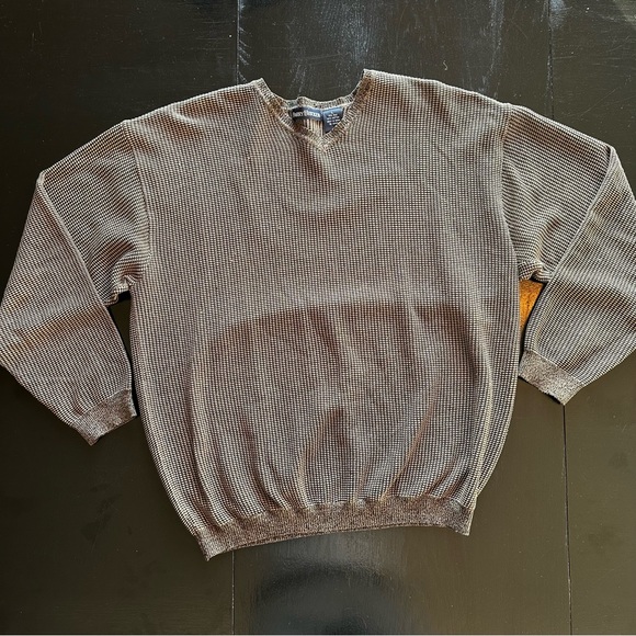 Sweaters | Vintage Silk Barry Bricken Large V Neck Black And Brown ...